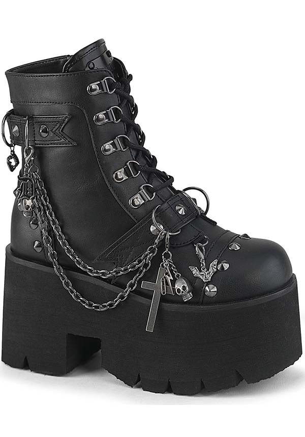 Demonia - ASHES-52 Black Platform Boots - Australia