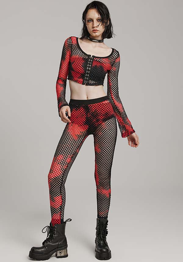Home Sale Badriyah Fishnet [Black/Red] | LEGGINGS*