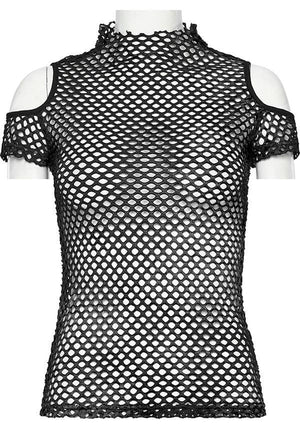 Punk Rave | Dionisia Fishnet Cold Shoulder Top* | BESERK
