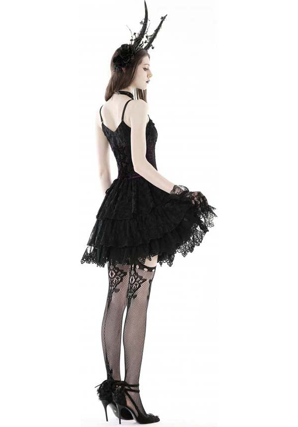Dark In Love Gothic Lace Up Blackpurple Corset Dress Buy Online Australia
