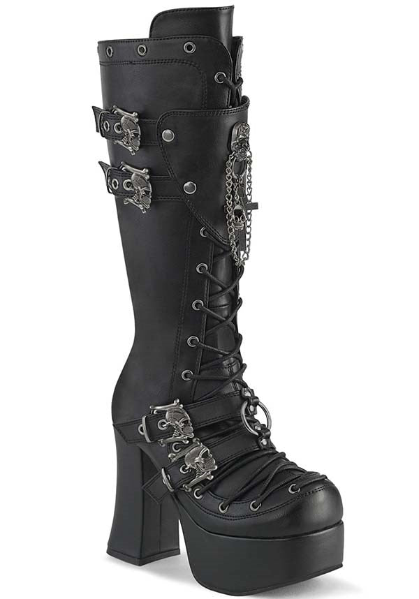 Demonia - CHARADE-230 Black Platform Boots - Online Australia