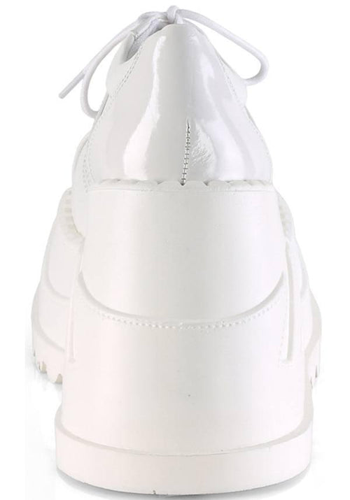 Demonia - STOMP-08 White Pat-Vegan Leather - Beserk Australia