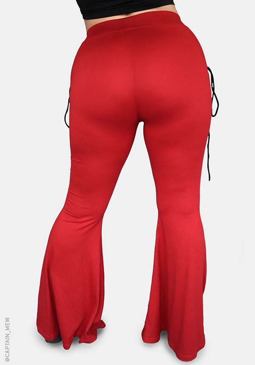 Forest Ink | Blood Red Alice Flare Pants* | BESERK Australia