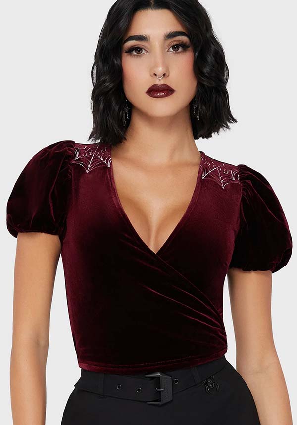 Killstar | Crimson Web Wrap Top | BESERK Australia