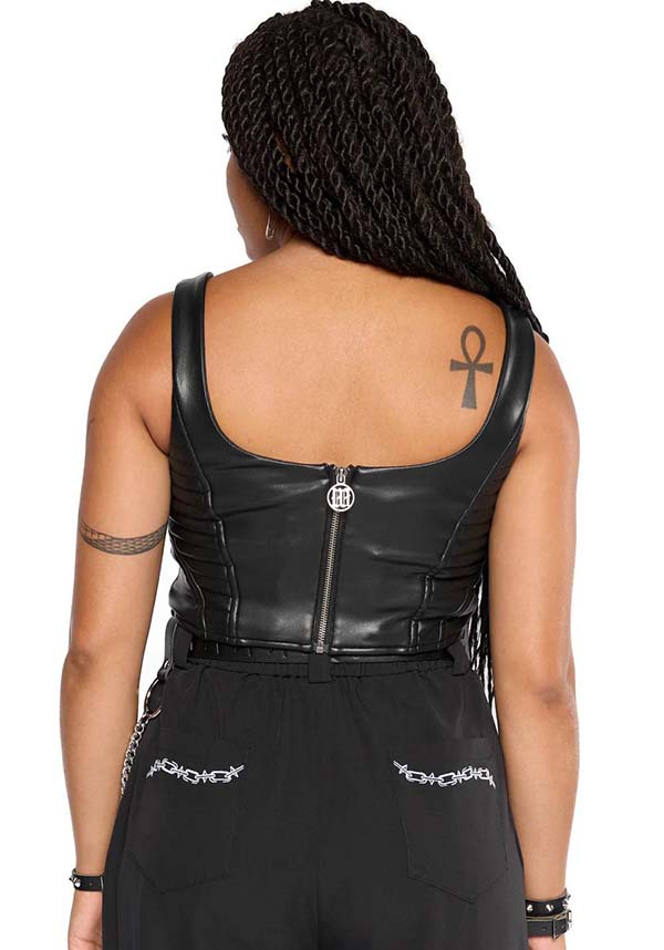 Home Sale Doro Faux Leather Moto | CORSET TOP*