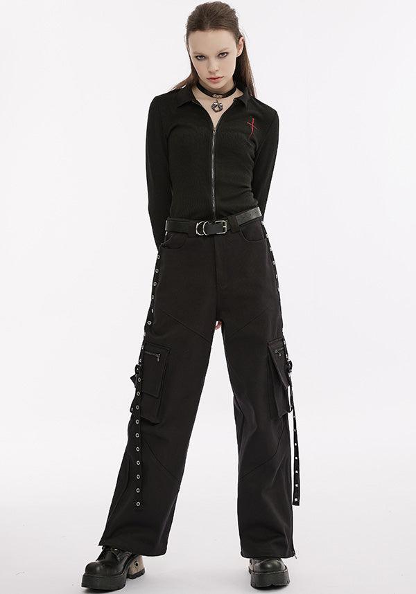 Punk Rave - Dagger Embroidered Knit Long Sleeve Top - Buy Online Australia