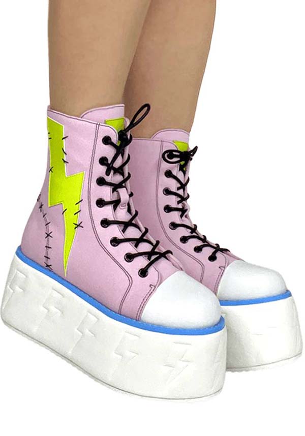 Jolt Pink/Green Frankie Stein Monster Platforms